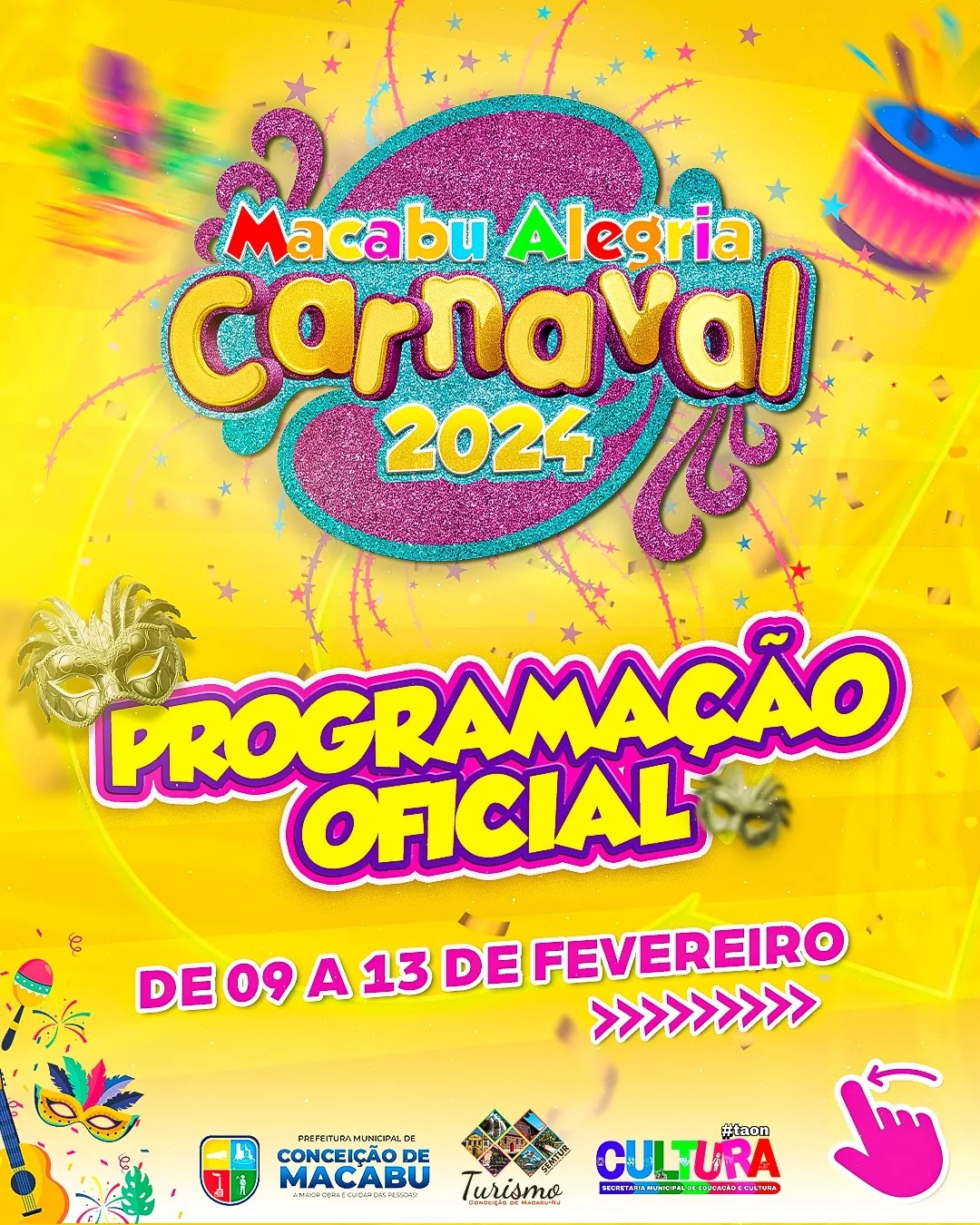 Programação do Carnaval 2024 de Conceição de Macabu | Caminhos do Rio